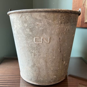 Vintage Railroad Bucket Galvanized Metal Pail CN Rail Collectible - Etsy