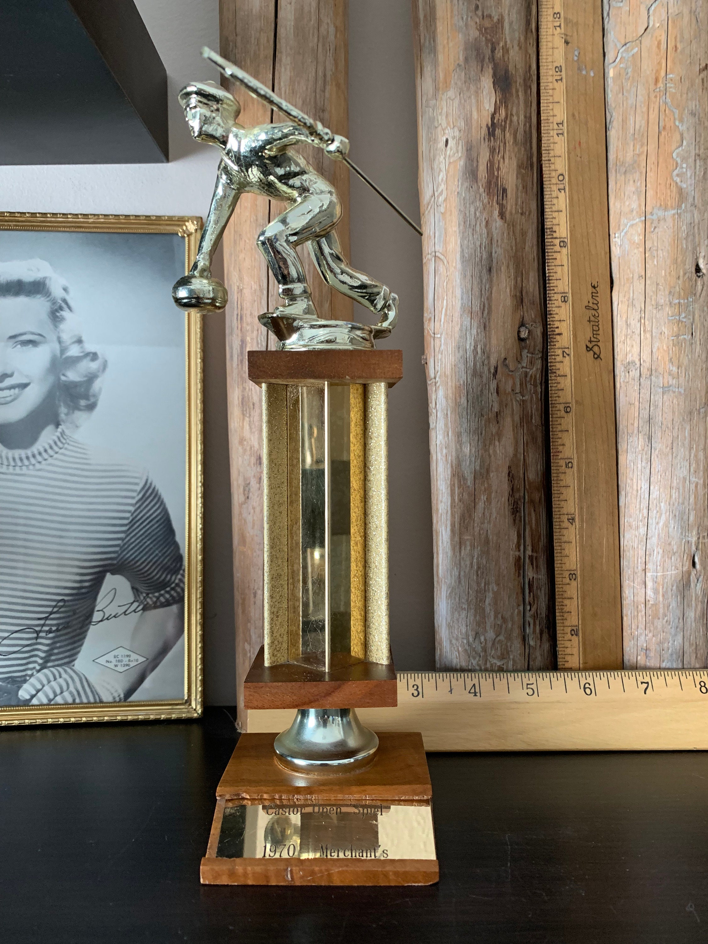 Vintage 1970's Curling Trophy Retro Sports Collectible - Etsy
