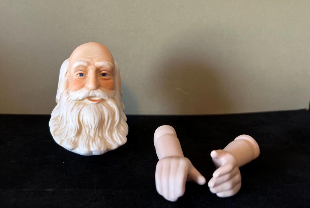 Vintage Porcelain Santa Head and Hands - Doll Making Kit - Etsy