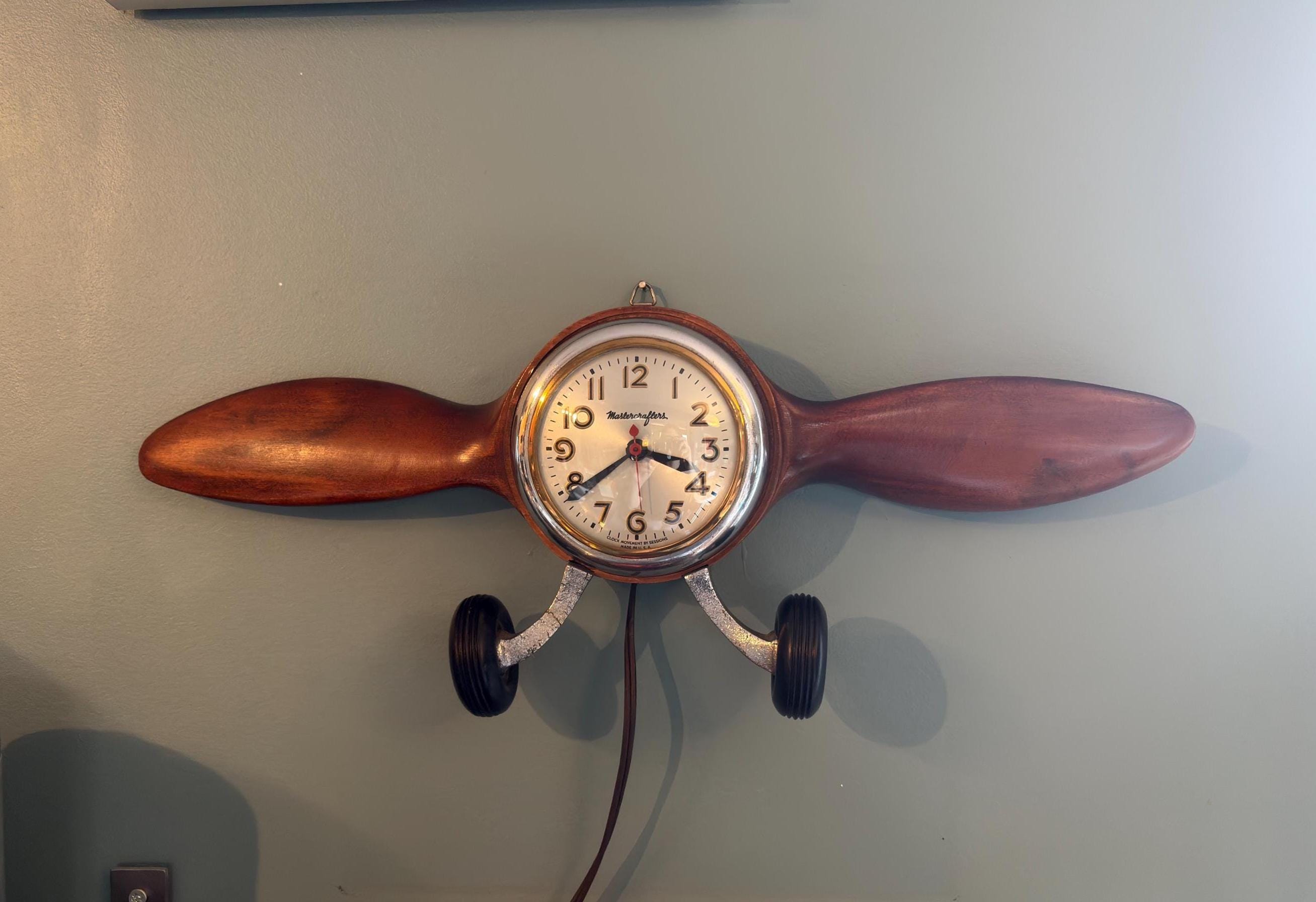 Vintage 1940's Airplane Propeller Clock - Mastercrafters, Sessions Art ...