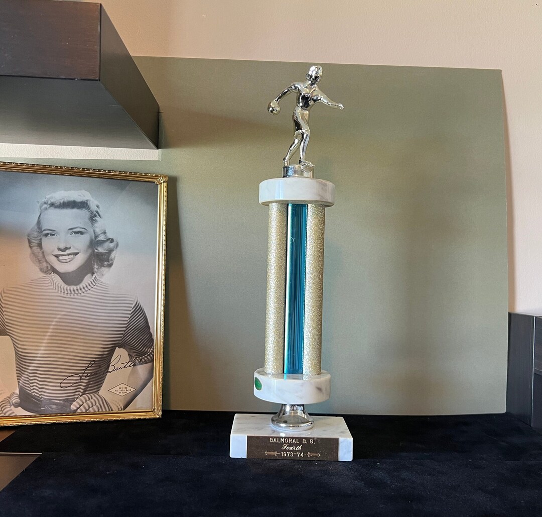 Vintage Bowling Trophy - Sports Collectible - Retro Sports Bar Den Man ...