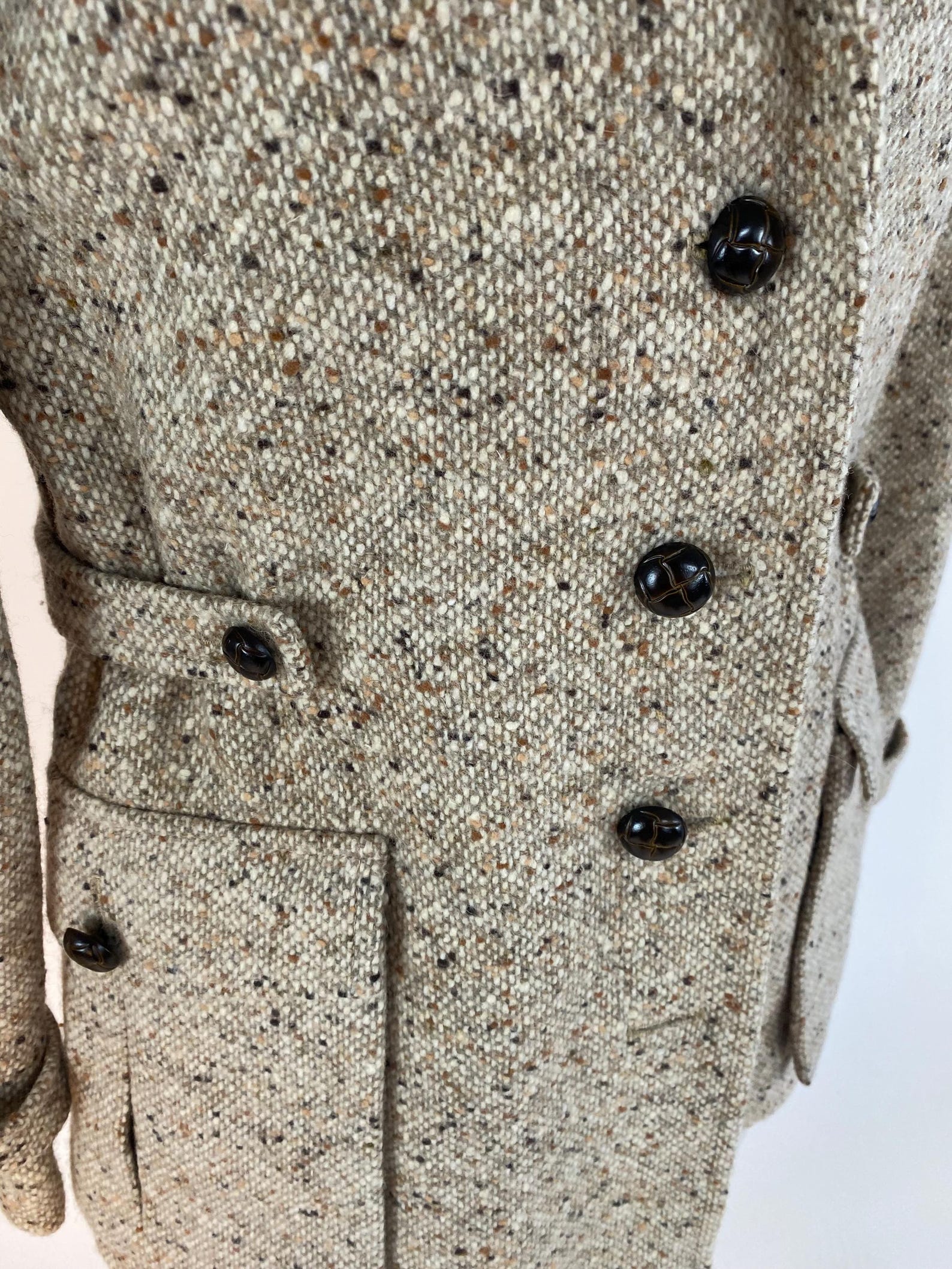 Vintage Tweed Norfolk Style Jacket and Culottes Women's Preppy Brown ...