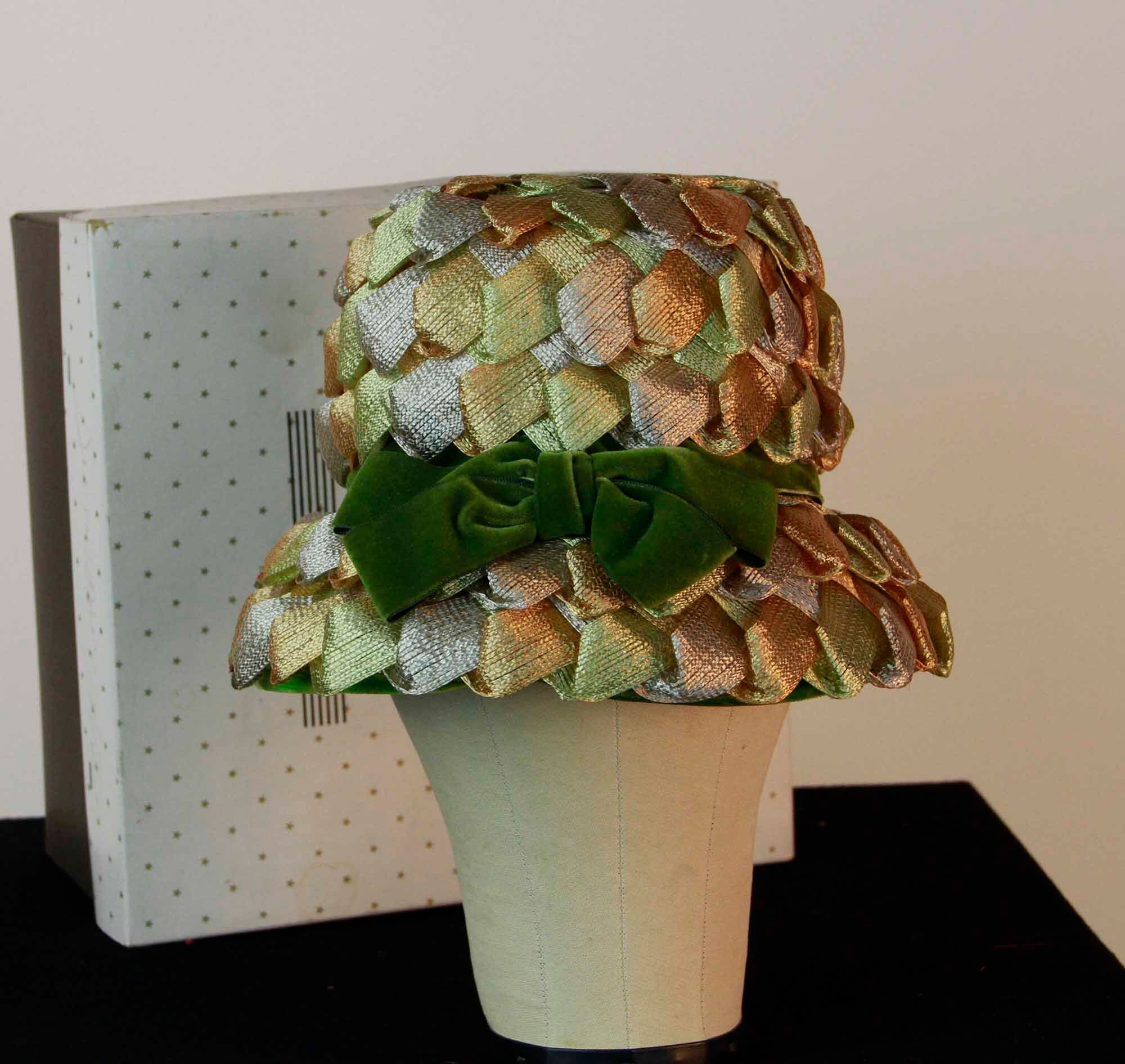 Vintage MOD 1960s Cellophane Ribbon Easter Bonnet Bucket Cloche Hat - Etsy