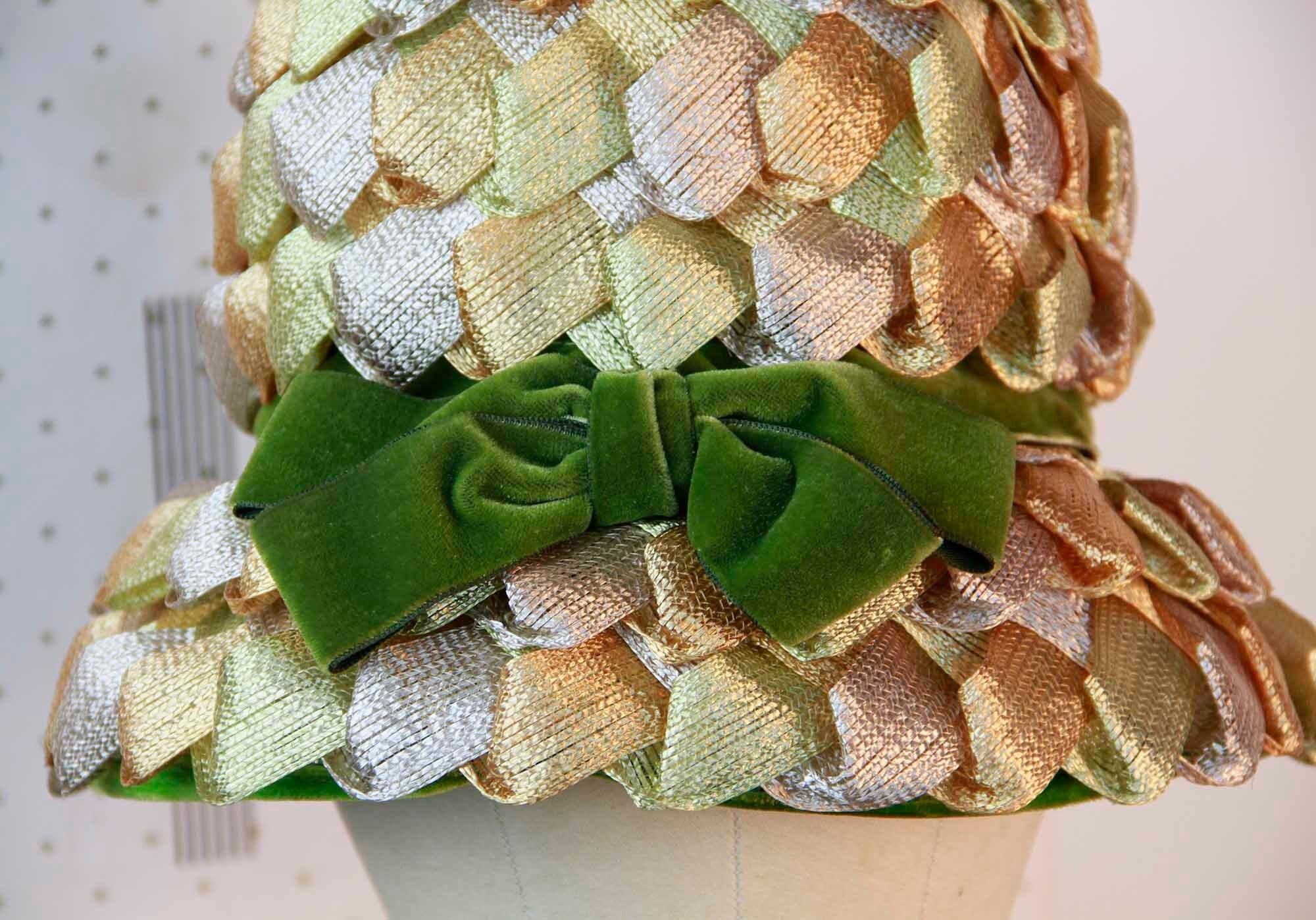 Vintage MOD 1960s Cellophane Ribbon Easter Bonnet Bucket Cloche Hat - Etsy