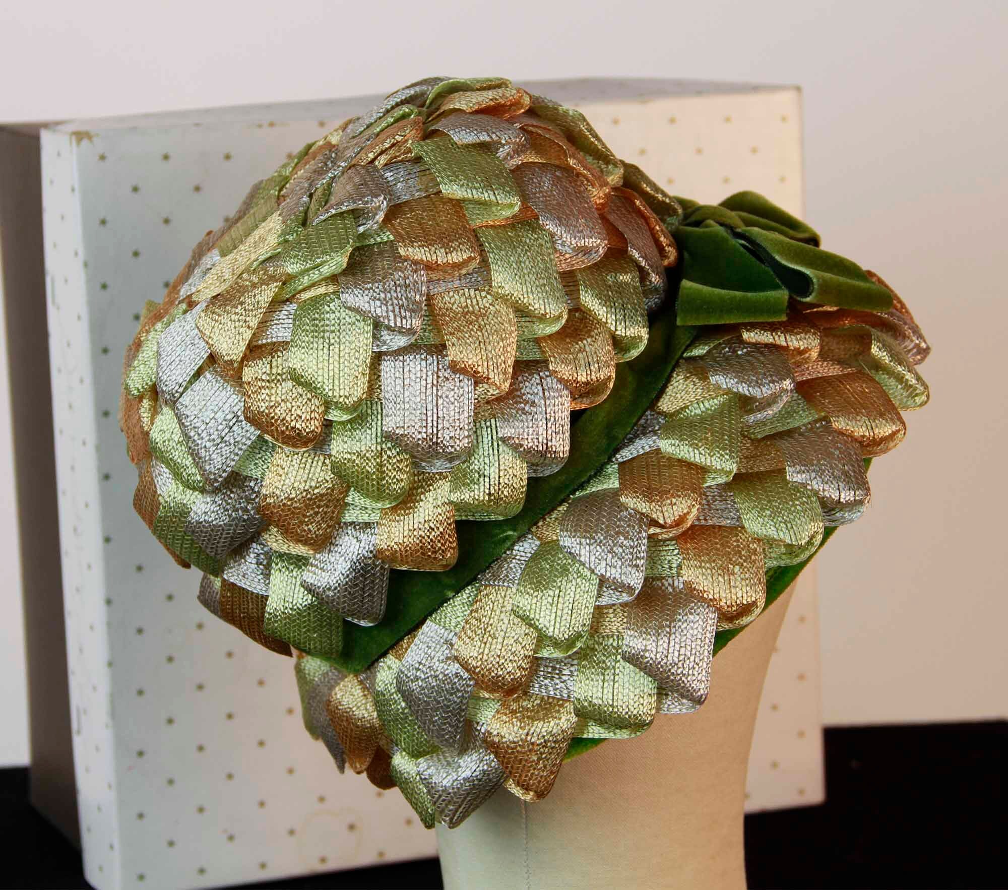 Vintage MOD 1960s Cellophane Ribbon Easter Bonnet Bucket Cloche Hat - Etsy