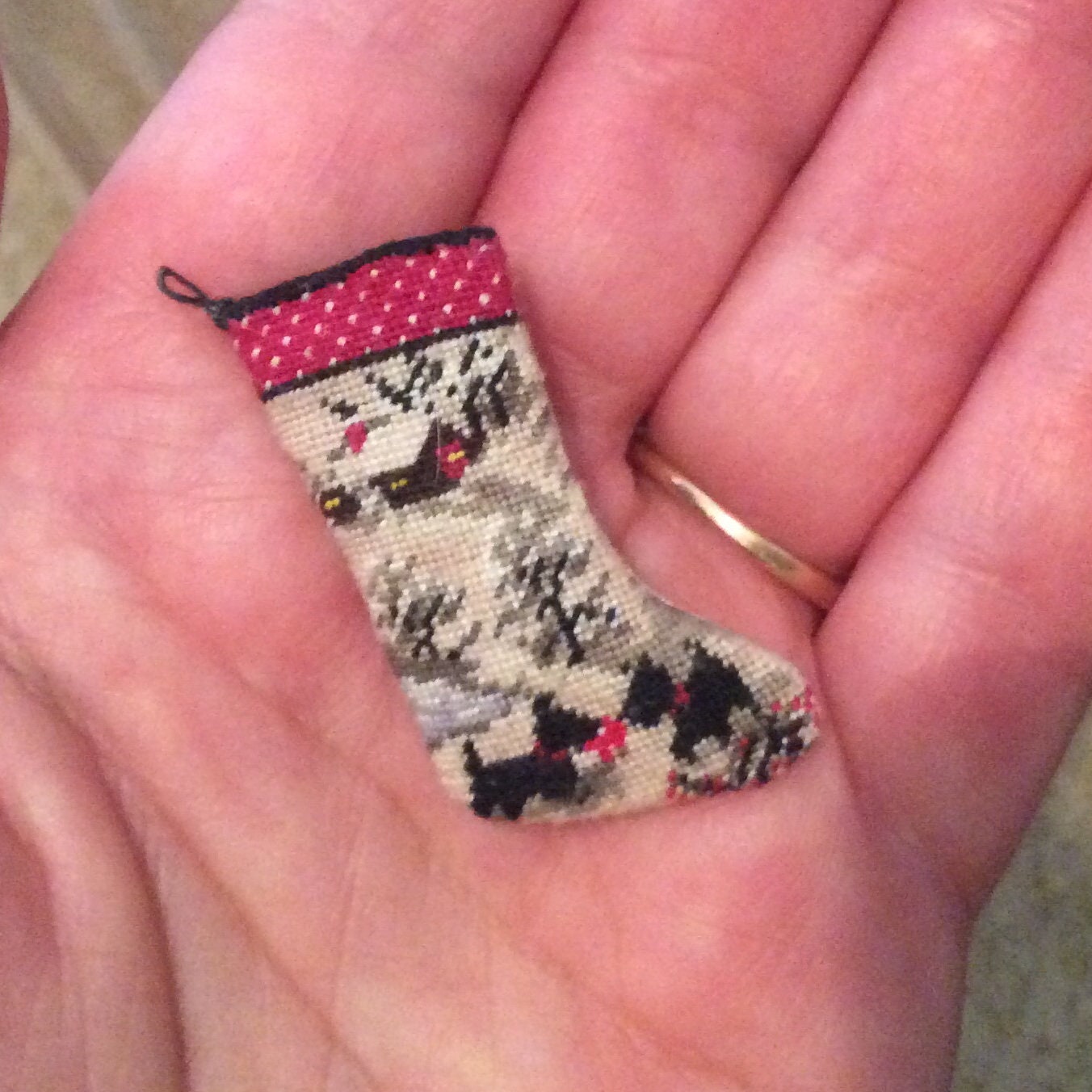 Petitpoint Christmas Stocking Chart Scotties in Snow - Etsy