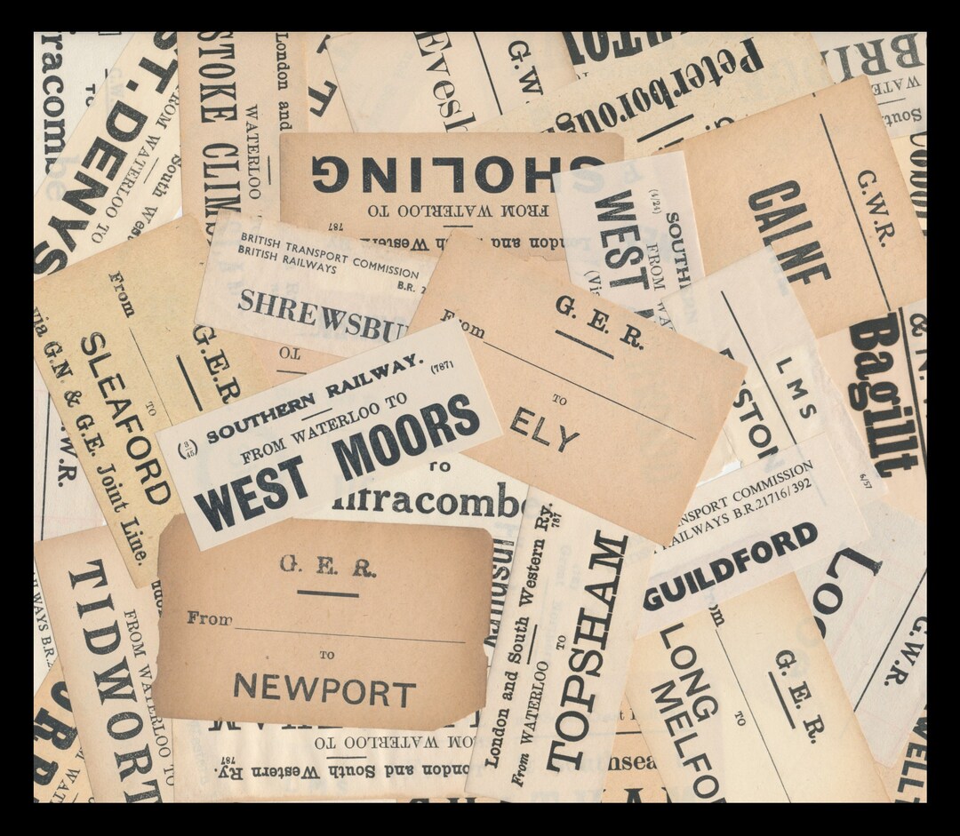 Early 1900's British Railway Luggage Labels / Vintage English Paper ...