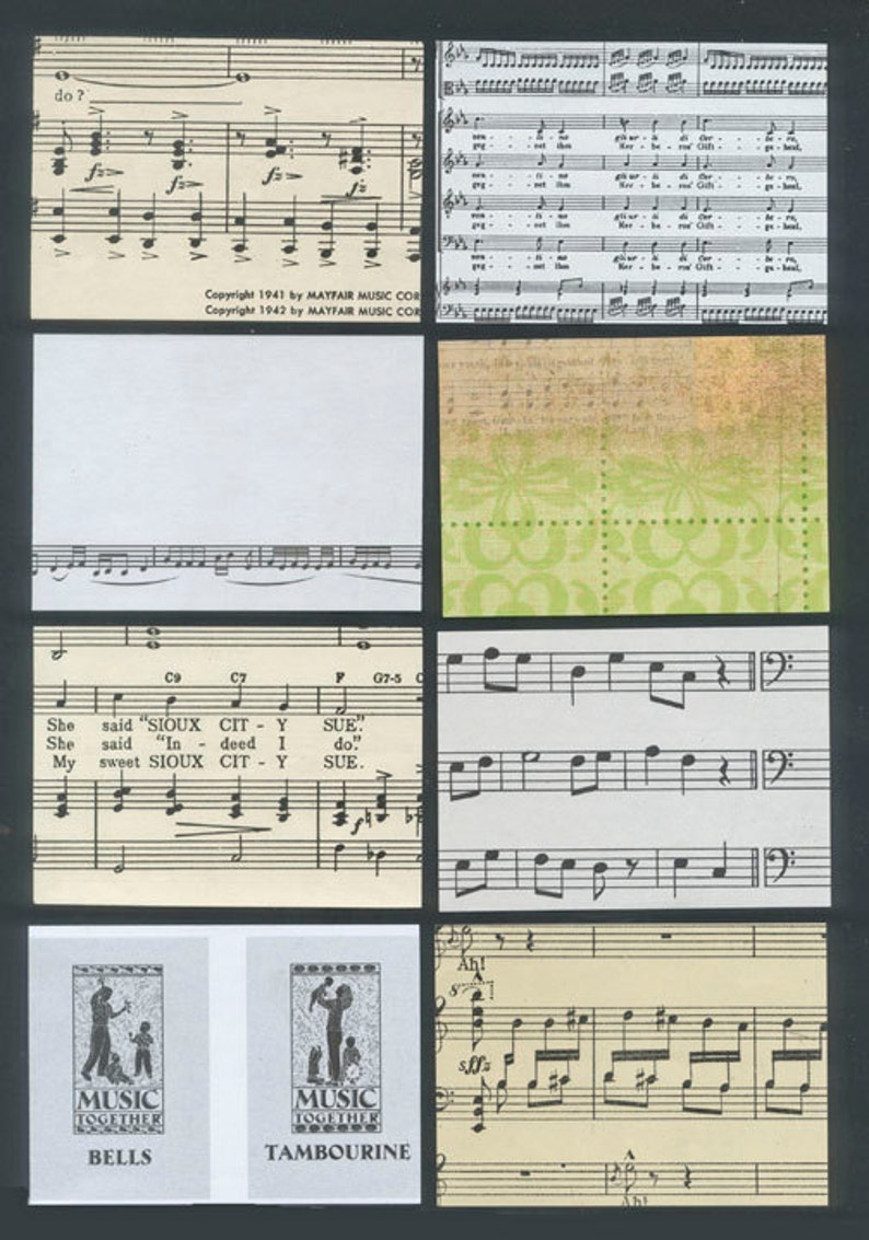 Music Theme Artist Trading Card Backgrounds / Collage ACEO - Etsy