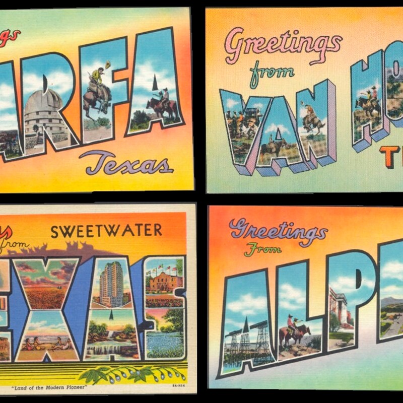 Big Letter Postcards - Etsy