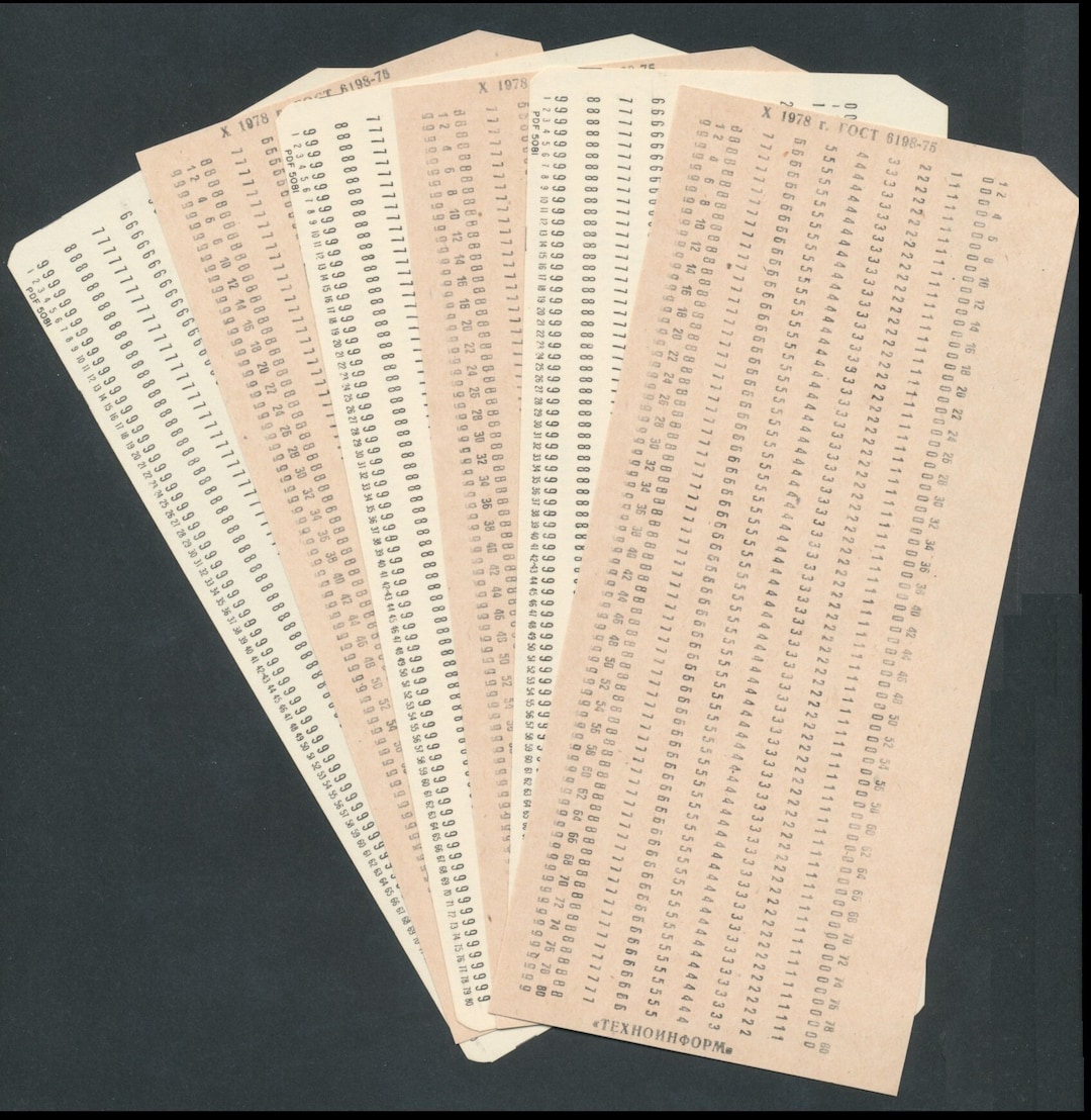 Vintage Computer Punch Cards / 1970's Mainframe Data Processing ...