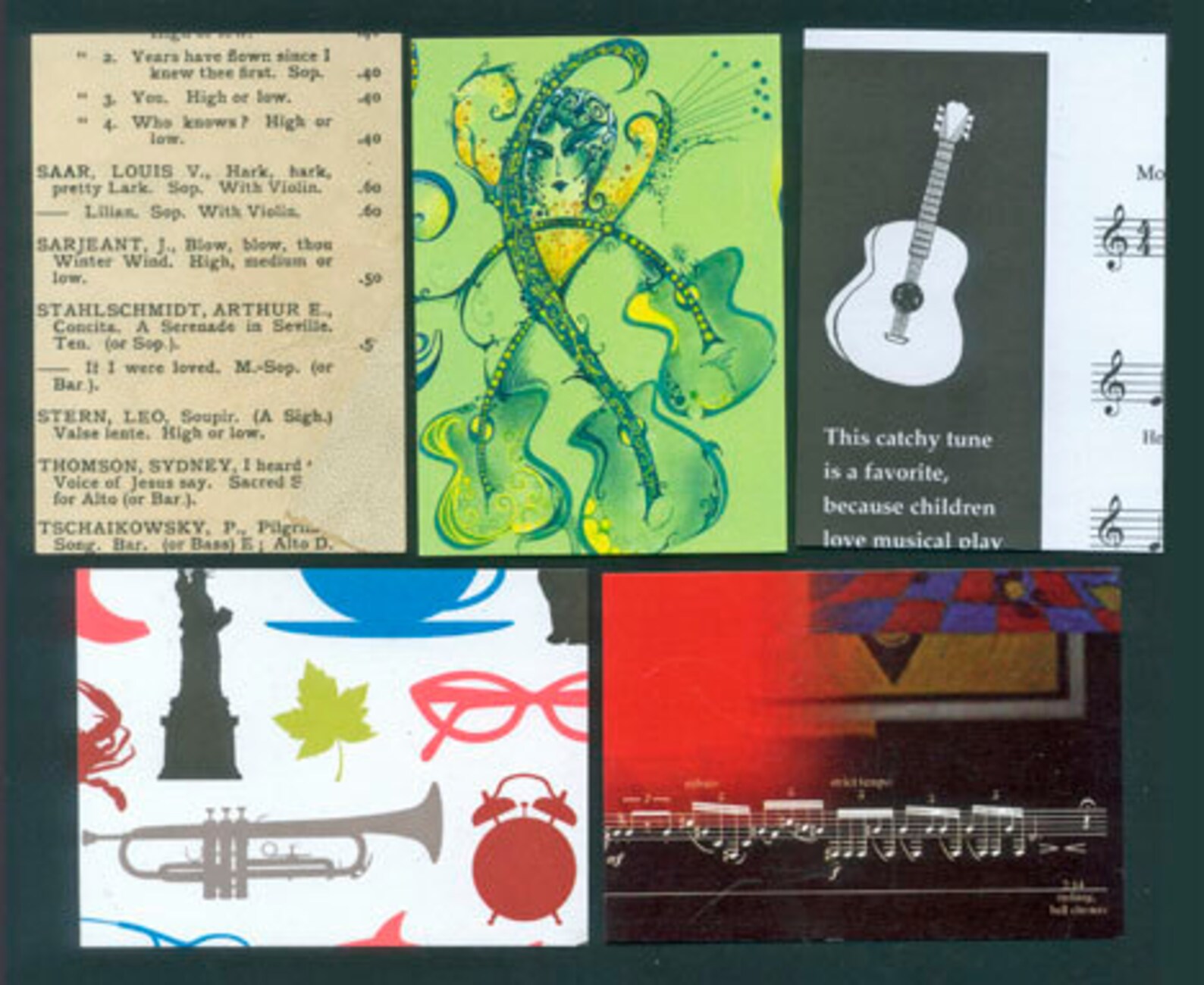 Music Theme Artist Trading Card Backgrounds / Collage ACEO - Etsy