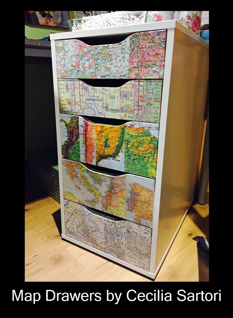 Map Collage Package / Decoupage Paper Travel Scrapbook Arts | Etsy