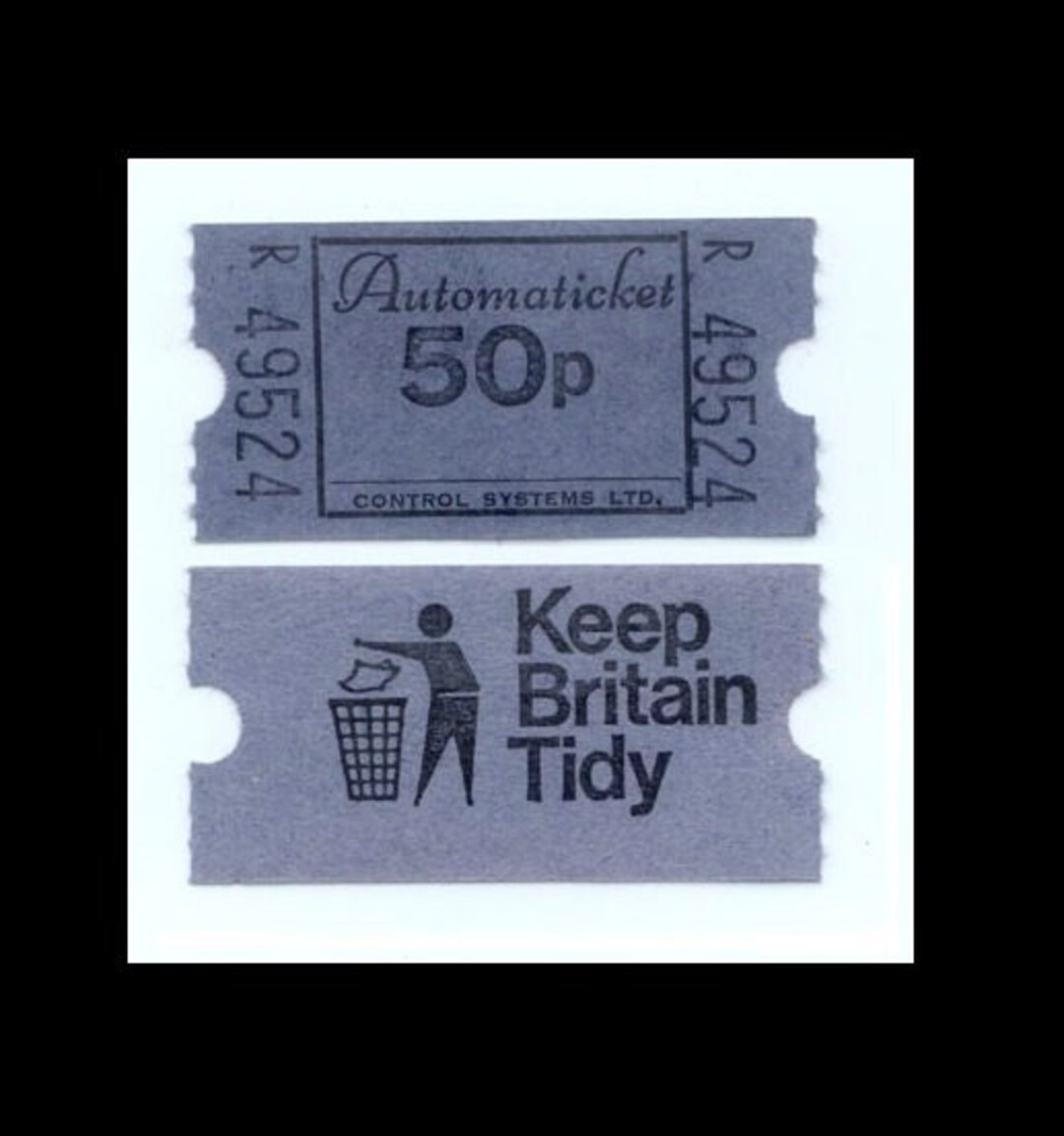 Retro British Tickets / Blue 50p Automaticket / Keep Britain Tidy ...