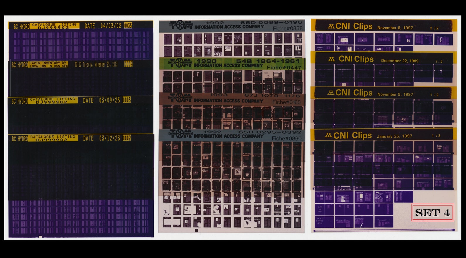 Vintage Microfiche / 3 Different Types Black and Blue / Junk | Etsy