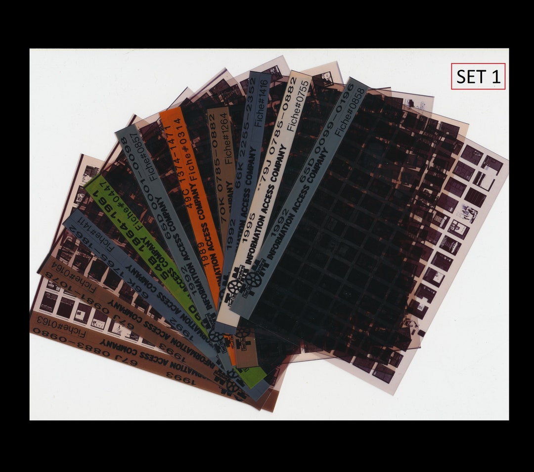 Vintage Microfiche / 3 Different Types, Black and Blue / Junk Journal ...