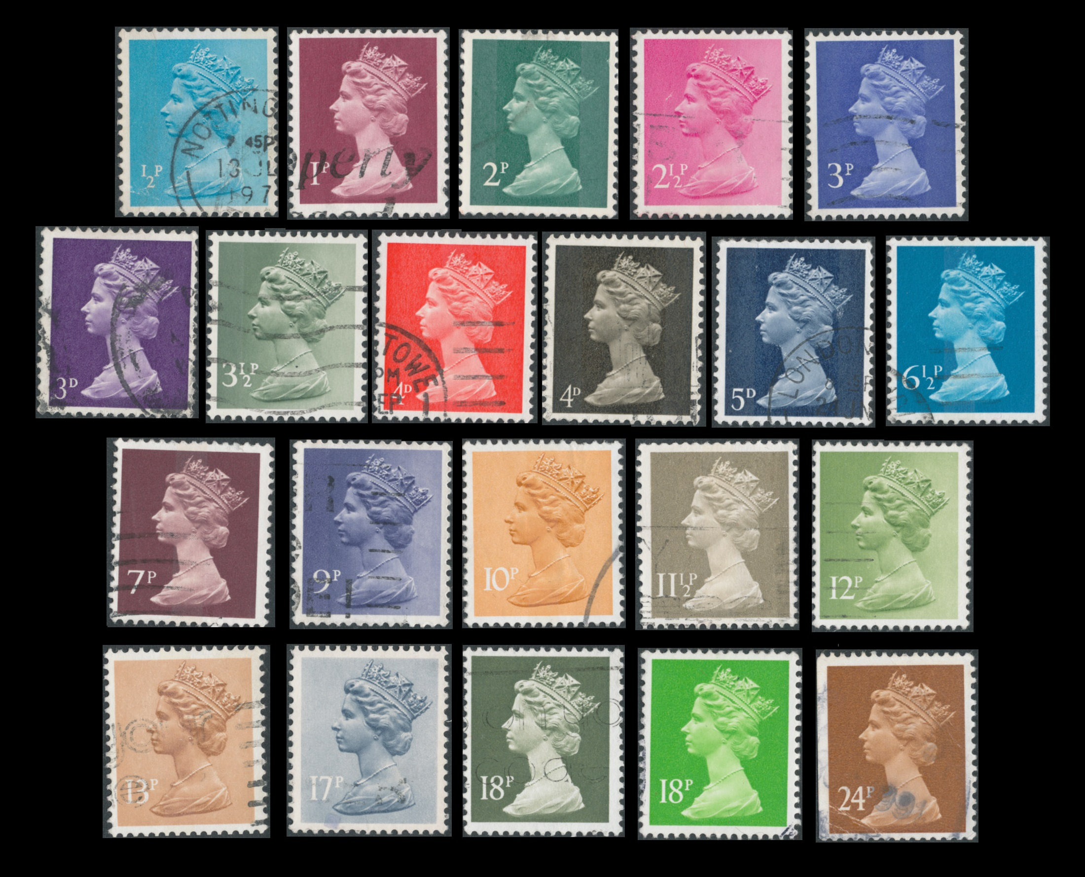 21 Queen Elizabeth Vintage Postage Stamps / Collage Crafts | Etsy