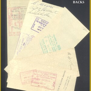 Two Vintage Cheques, Checks / 1940's Paper Ephemera / Scrapbooking ...