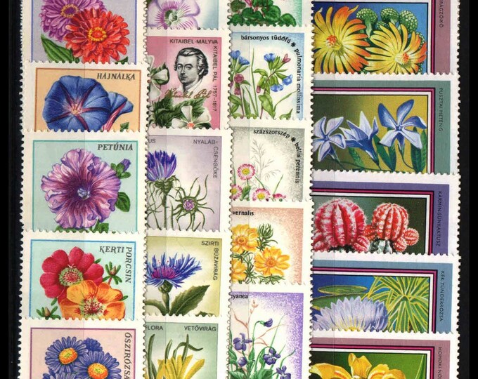 Huge Collection! 4 Sets of Flower Postage Stamps / Wildflowers, Peony ...