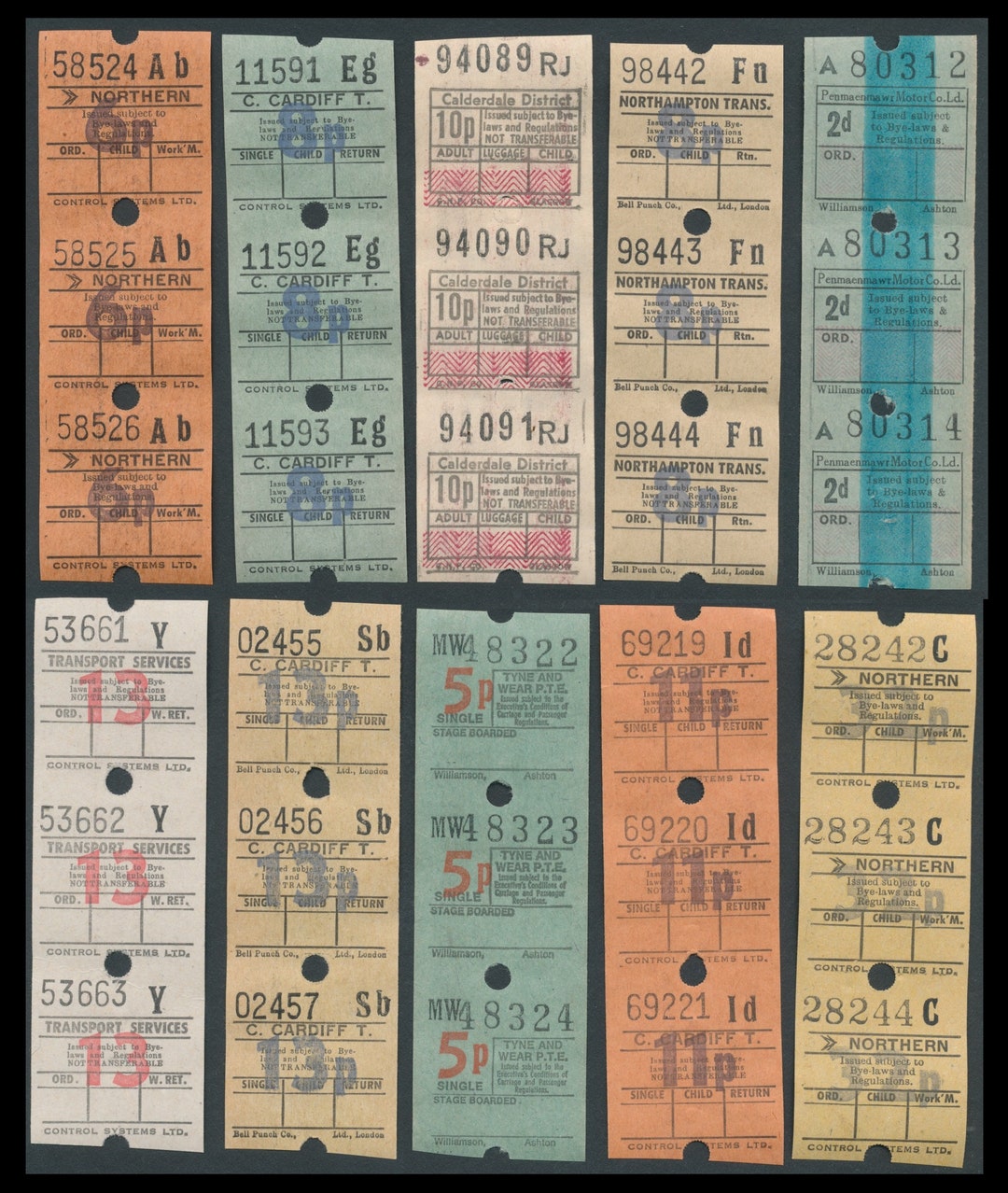 Retro U.K. Bus Tickets / England, Britain / Perfect in Collage, Artist ...
