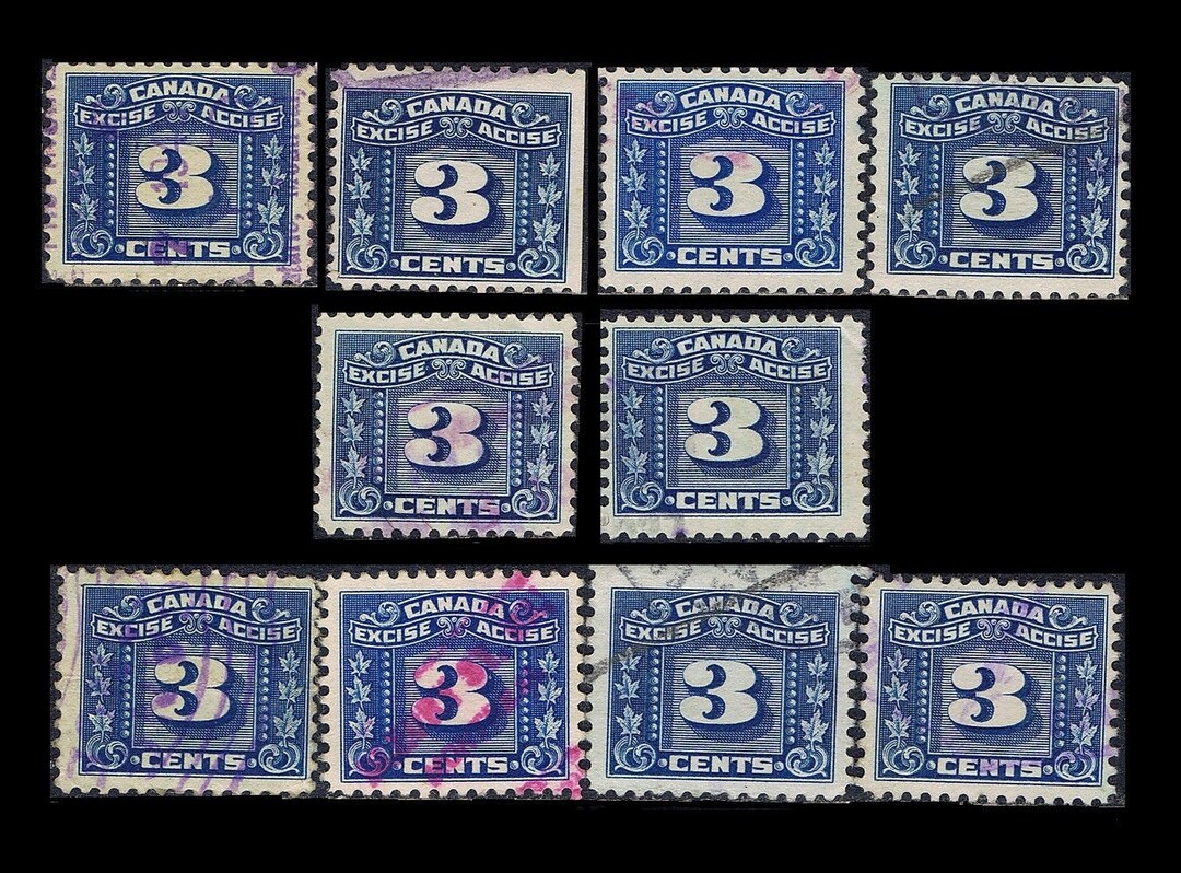 Vintage 1934 Excise Stamps / Canadian Tax Stamp / Collage, Decoupage ...
