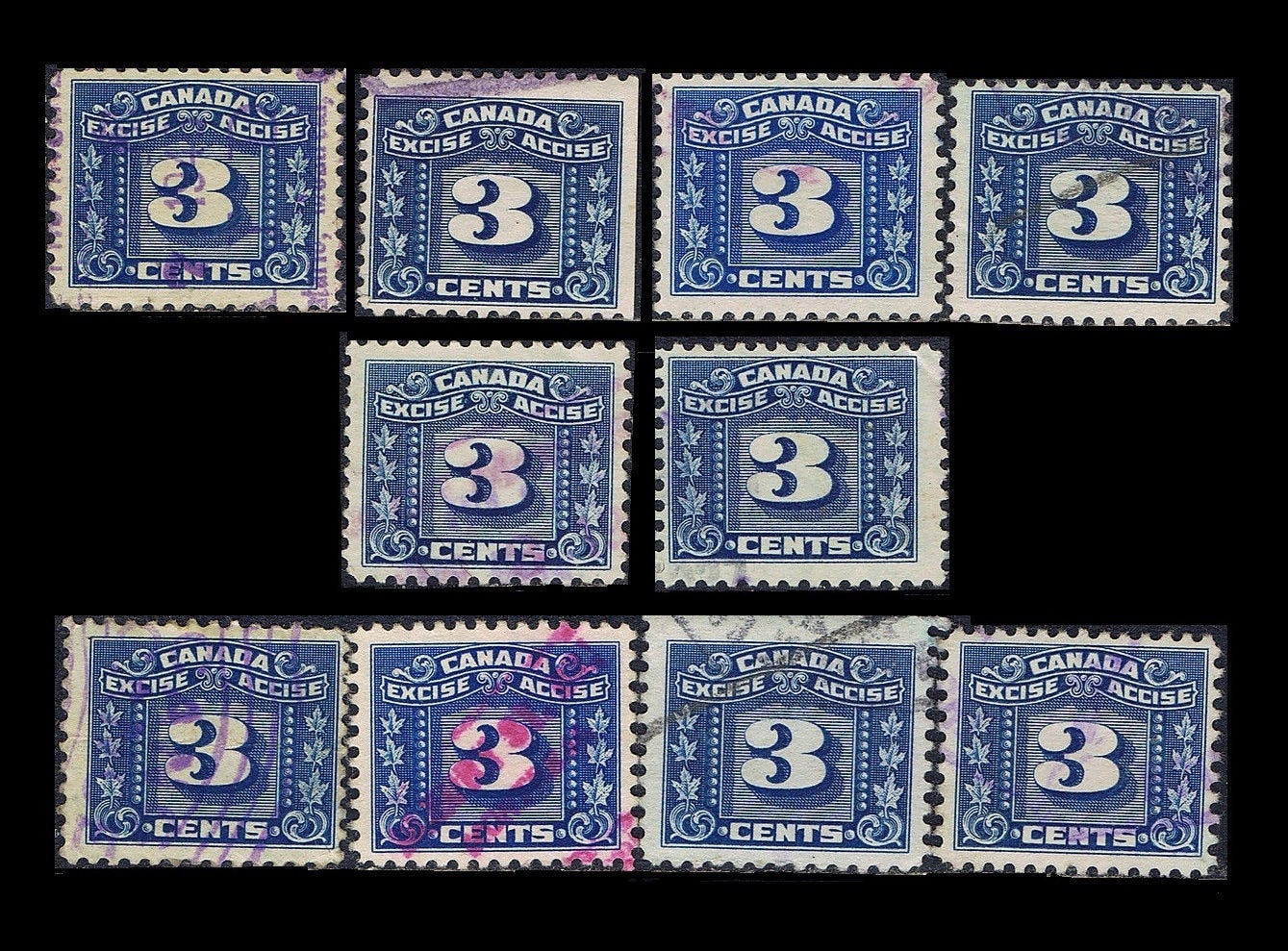 Vintage 1934 Excise Stamps / Canadian Tax Stamp / Collage, Decoupage ...