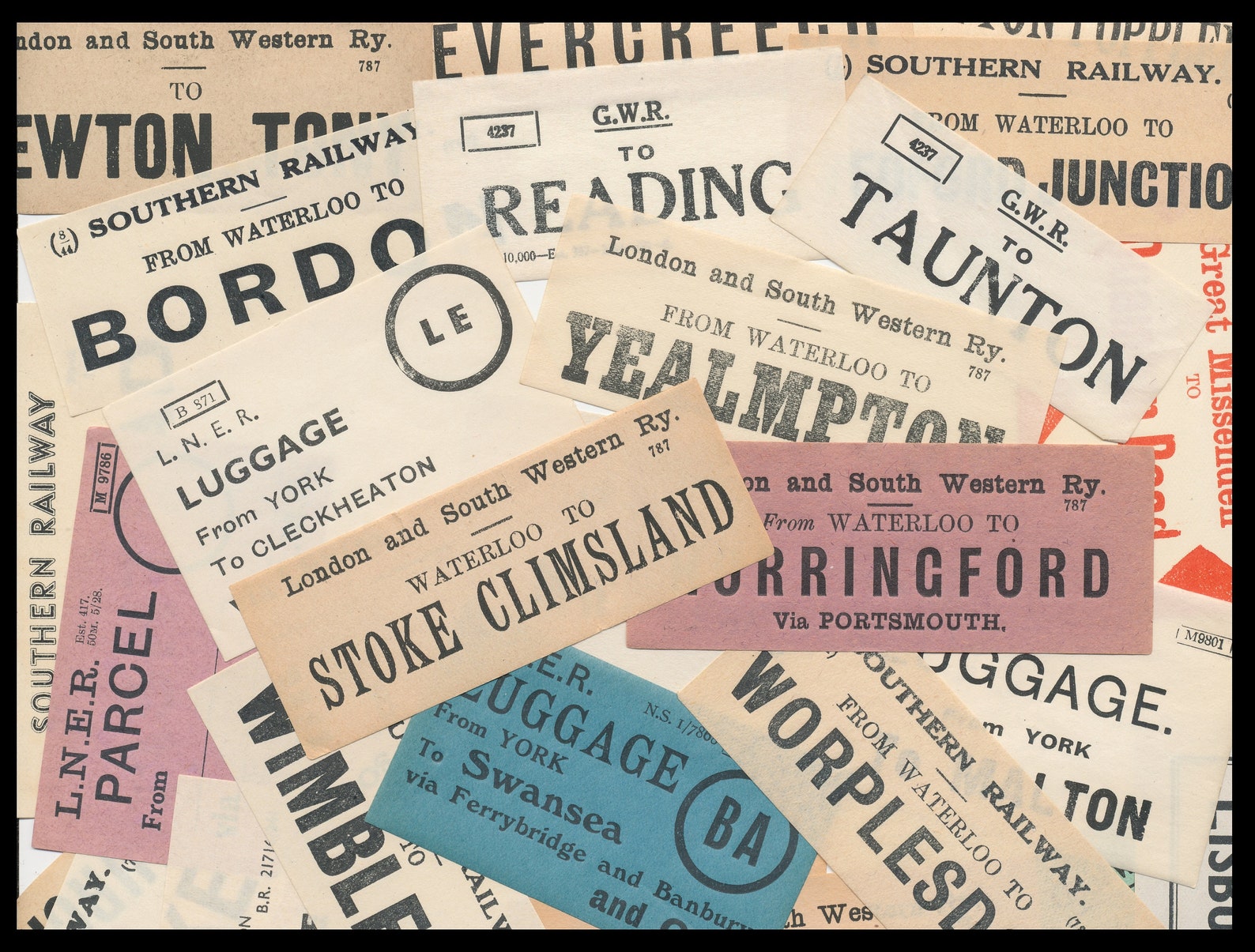Early 1900's British Railway Luggage Labels / Vintage - Etsy
