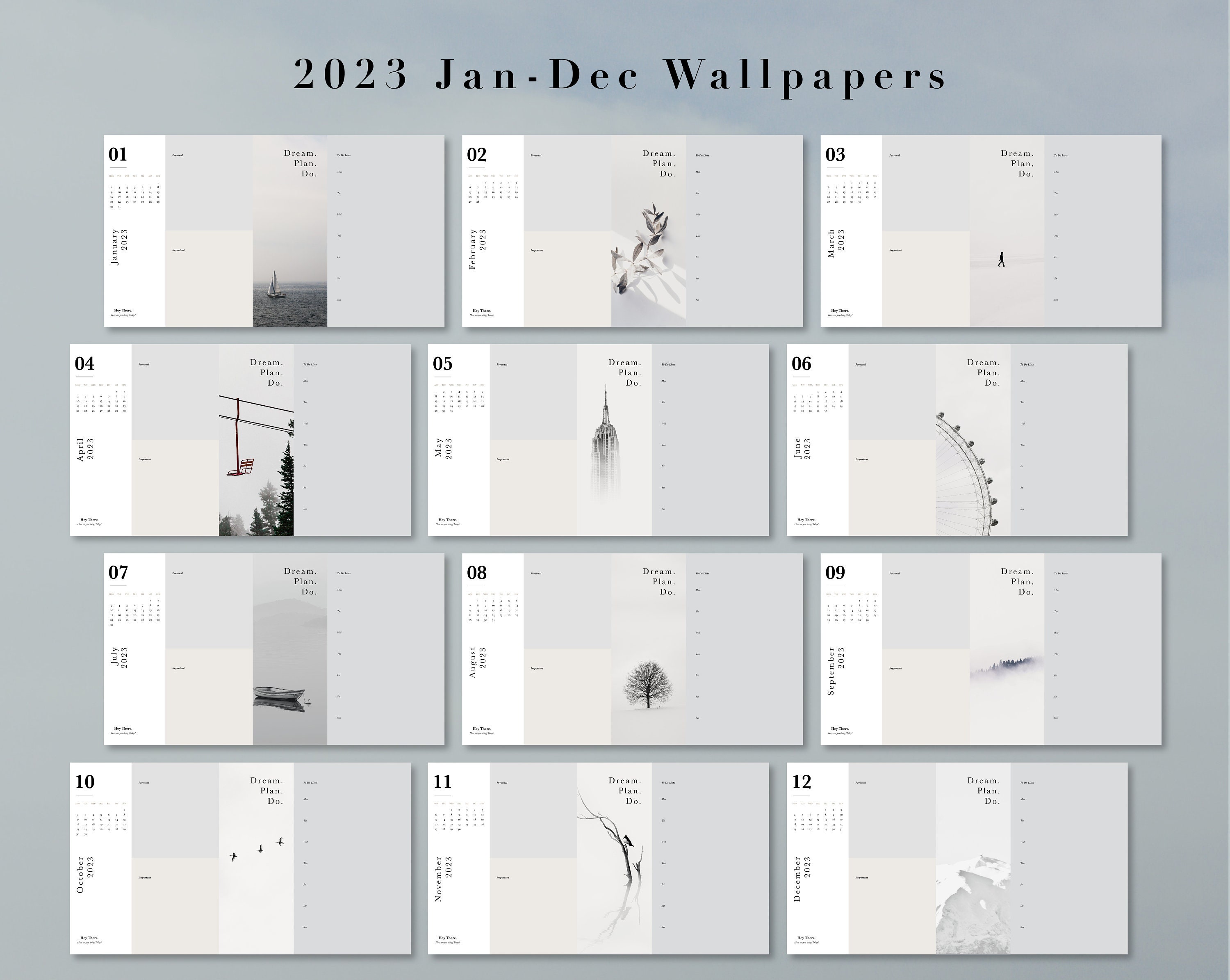 2023–2024 Monthly Calendar Desktop Organizer Wallpaper for Mac and PC ...