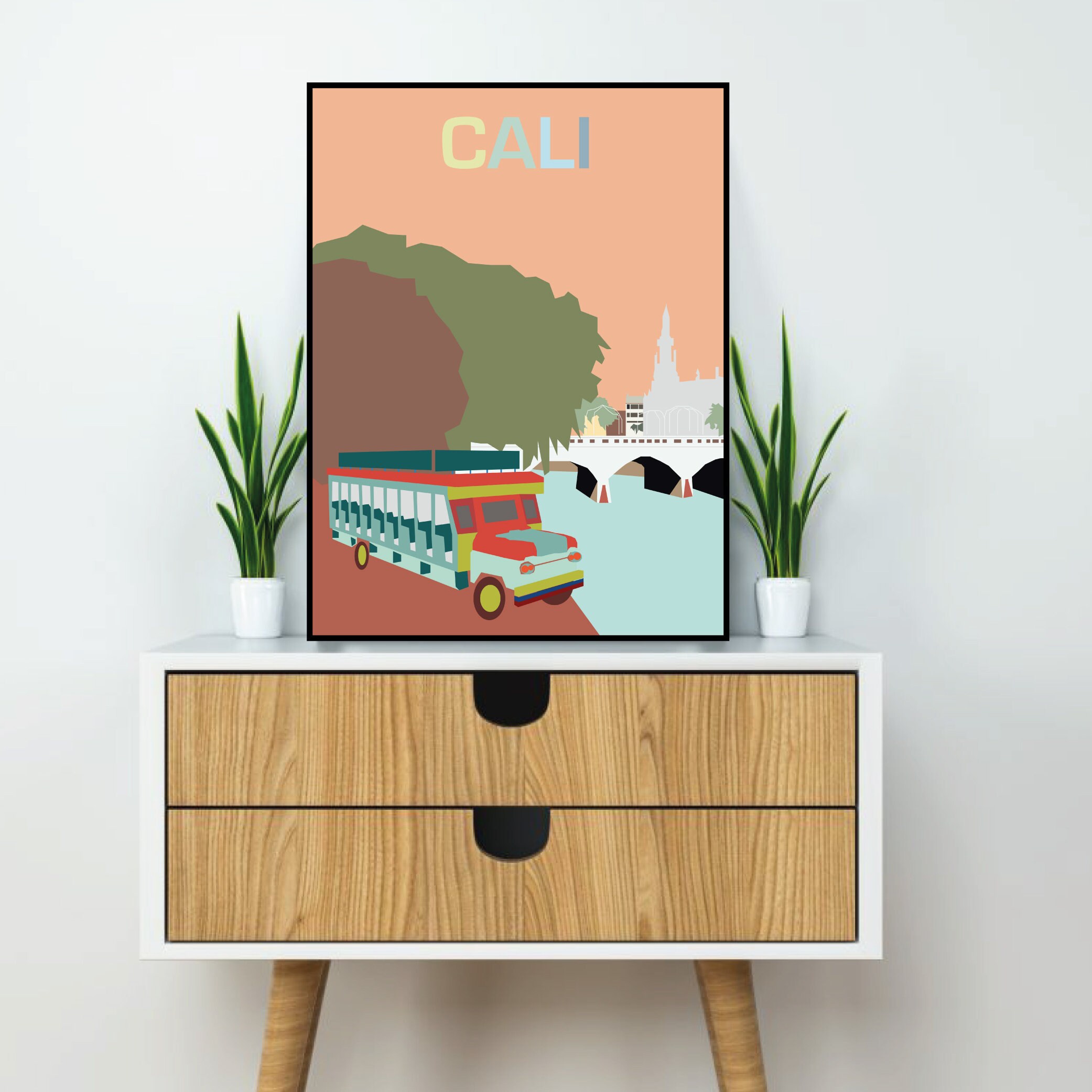 Cali Art Print Colombia Wall Art Travel Poster Cityscape - Etsy