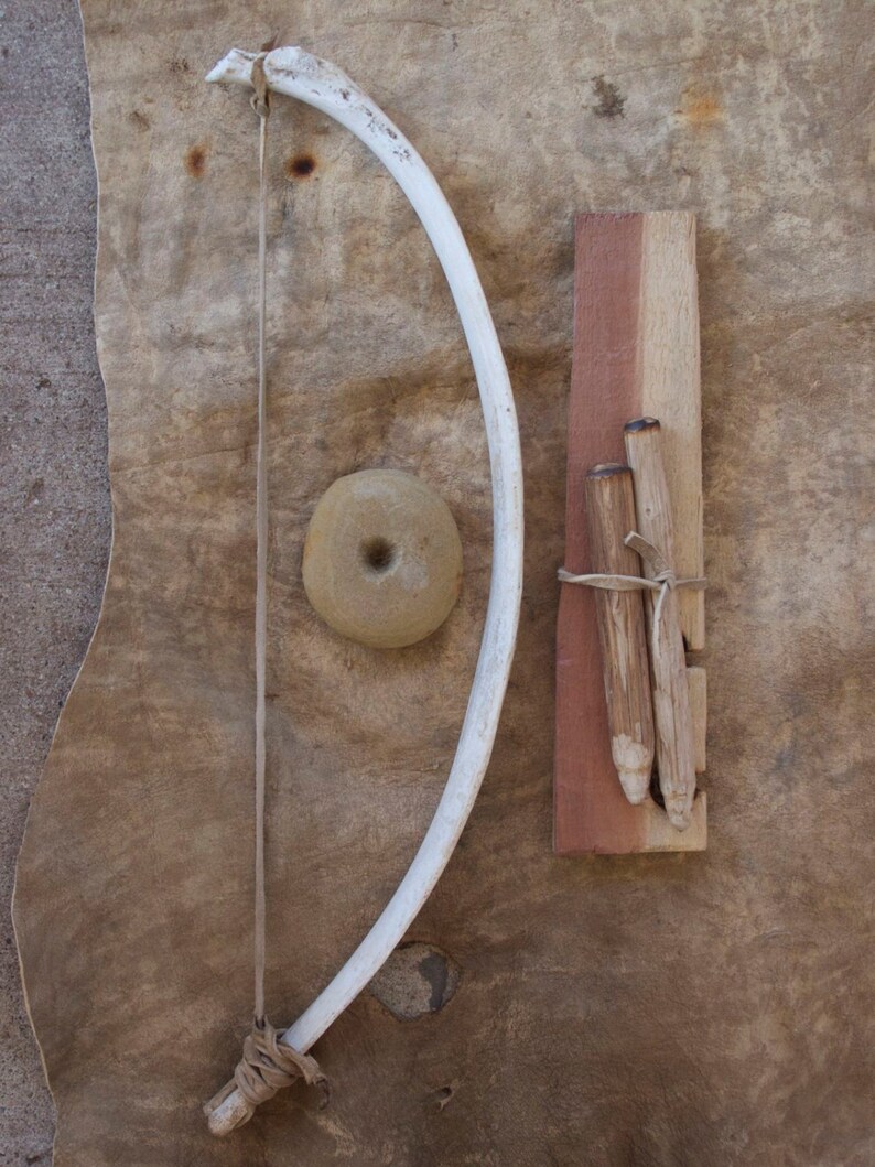 Traditional Bow Drill Friction Fire Kit, All Natural With Handmade and ...