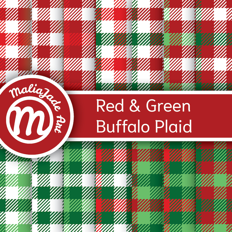 Red Green Buffalo Plaid, Seamless, Repeat, Pattern, Texture, Digital ...