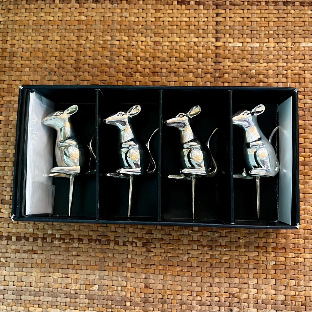 Vintage Godinger Bombay Silver Plate Mouse Cheese Markers Set of 4 - Etsy