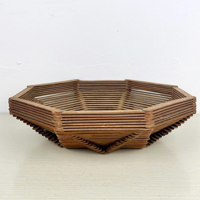 Vintage Popsicle Stick Bowl - Etsy