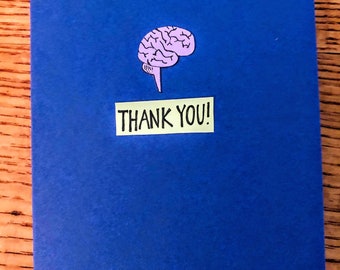 Thank You Card Brain - Etsy