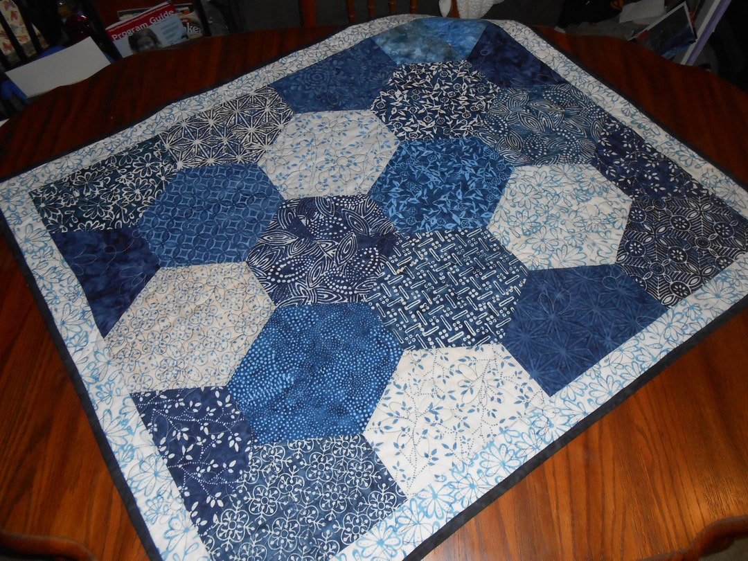 Blue Batik Table Topper - Etsy