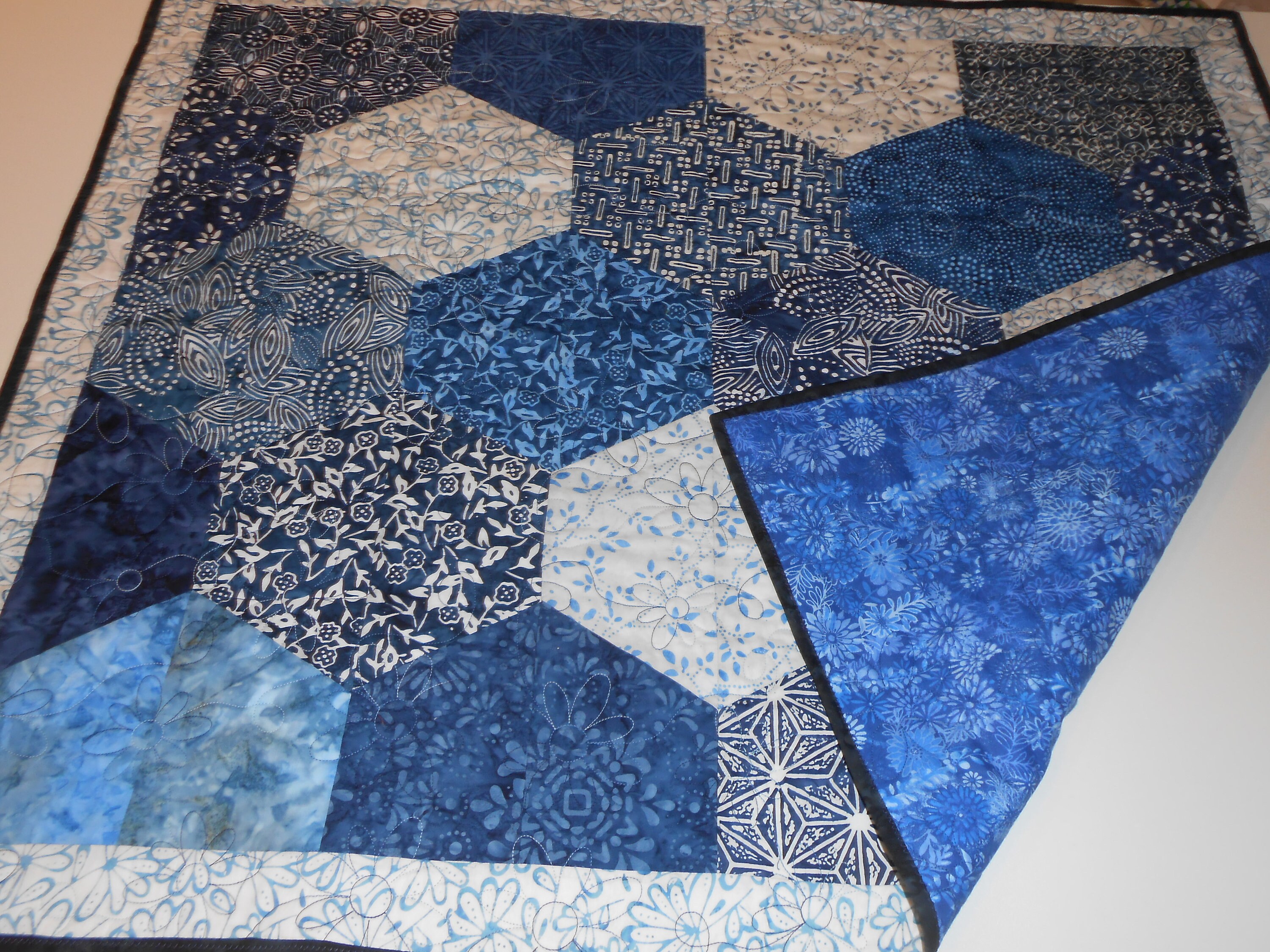 Blue Batik Table Topper - Etsy