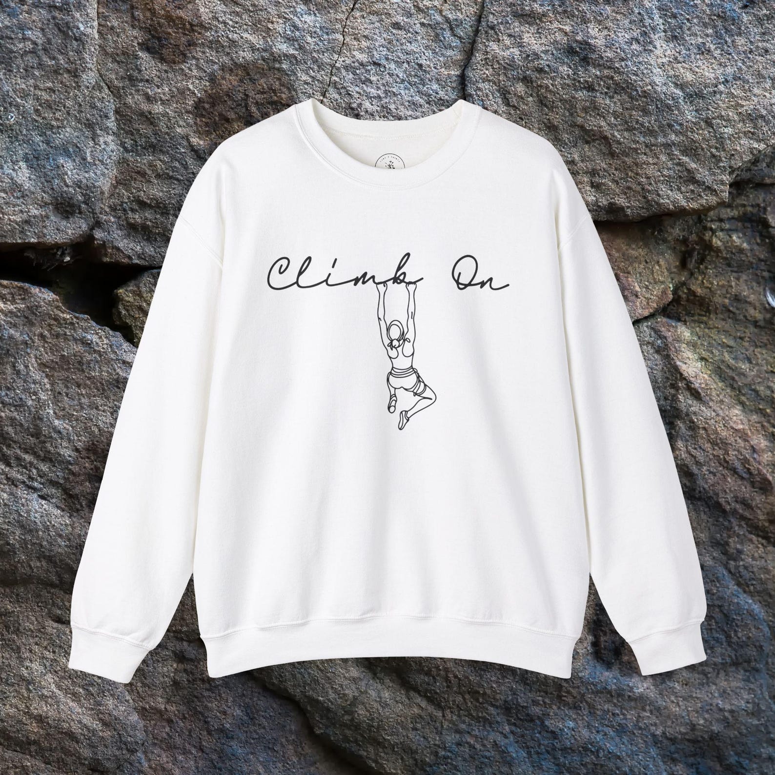 Climb on (female) Cursive Script. Adult Unisex Sweatshirt. Line Art ...