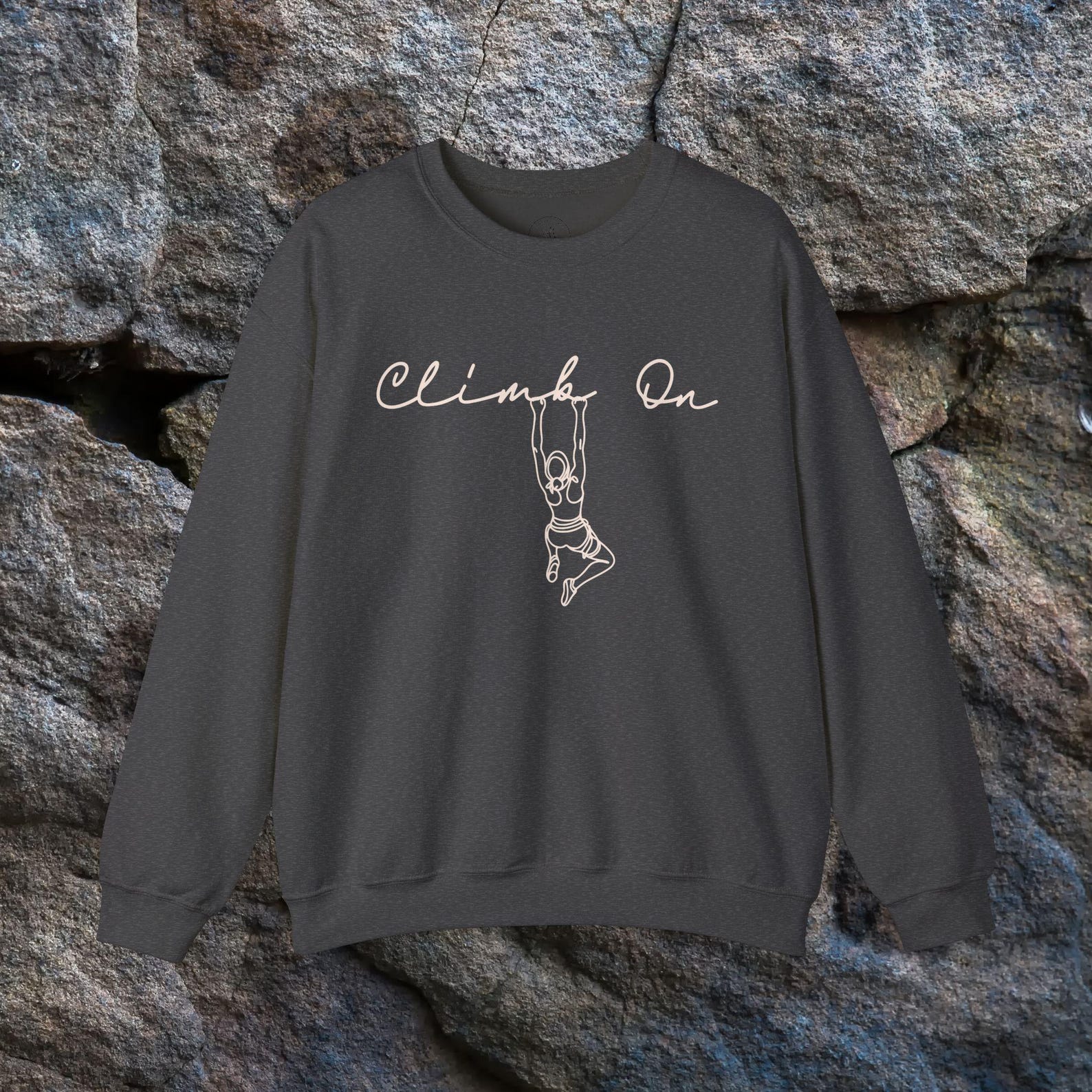 Climb on (female) Cursive Script. Adult Unisex Sweatshirt. Line Art ...