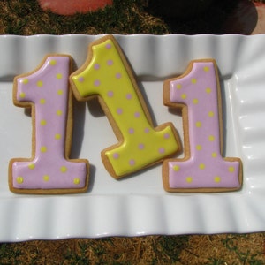 Large Number 1 Sugar Cookie - Etsy