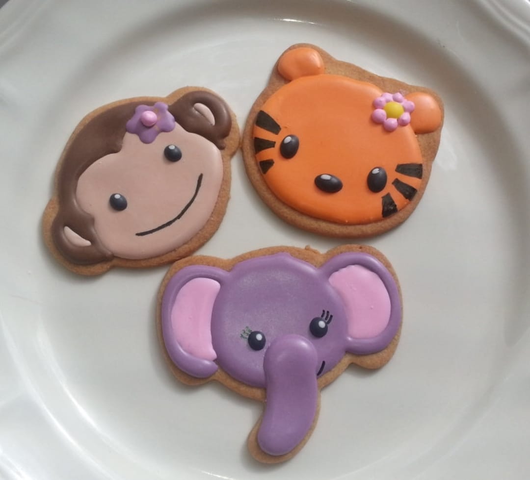 Jungle Animal Cookies 1 DOZ - Etsy