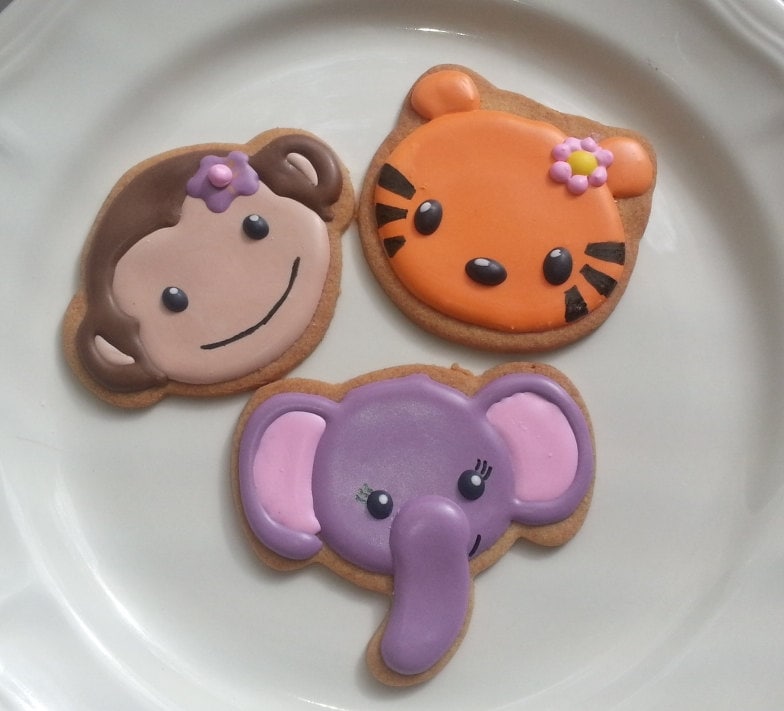 Jungle Animal Cookies 1 DOZ - Etsy