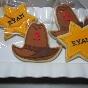 Cowboy and Sheriff Badge Cookies - Etsy