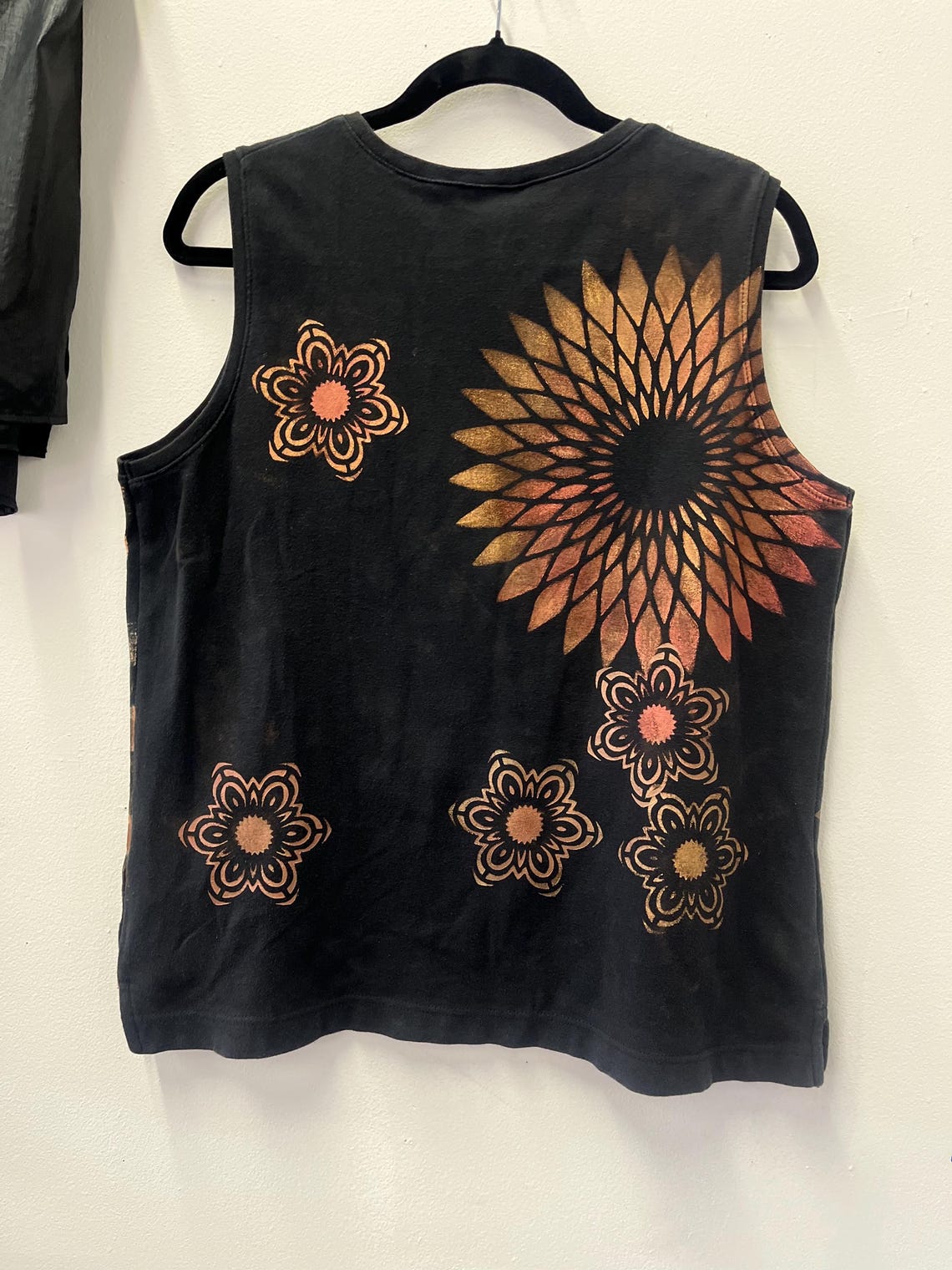 Handcrafted Bleach-dyed and Hand Painted Tank Top. Upcycled Fashion ...