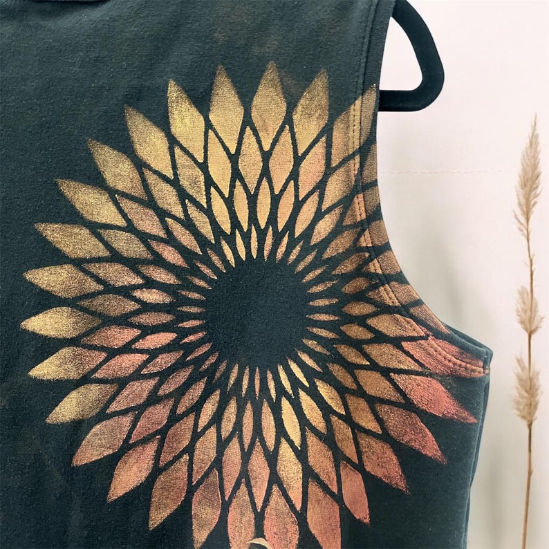 Handcrafted Bleach-dyed and Hand Painted Tank Top. Upcycled Fashion ...
