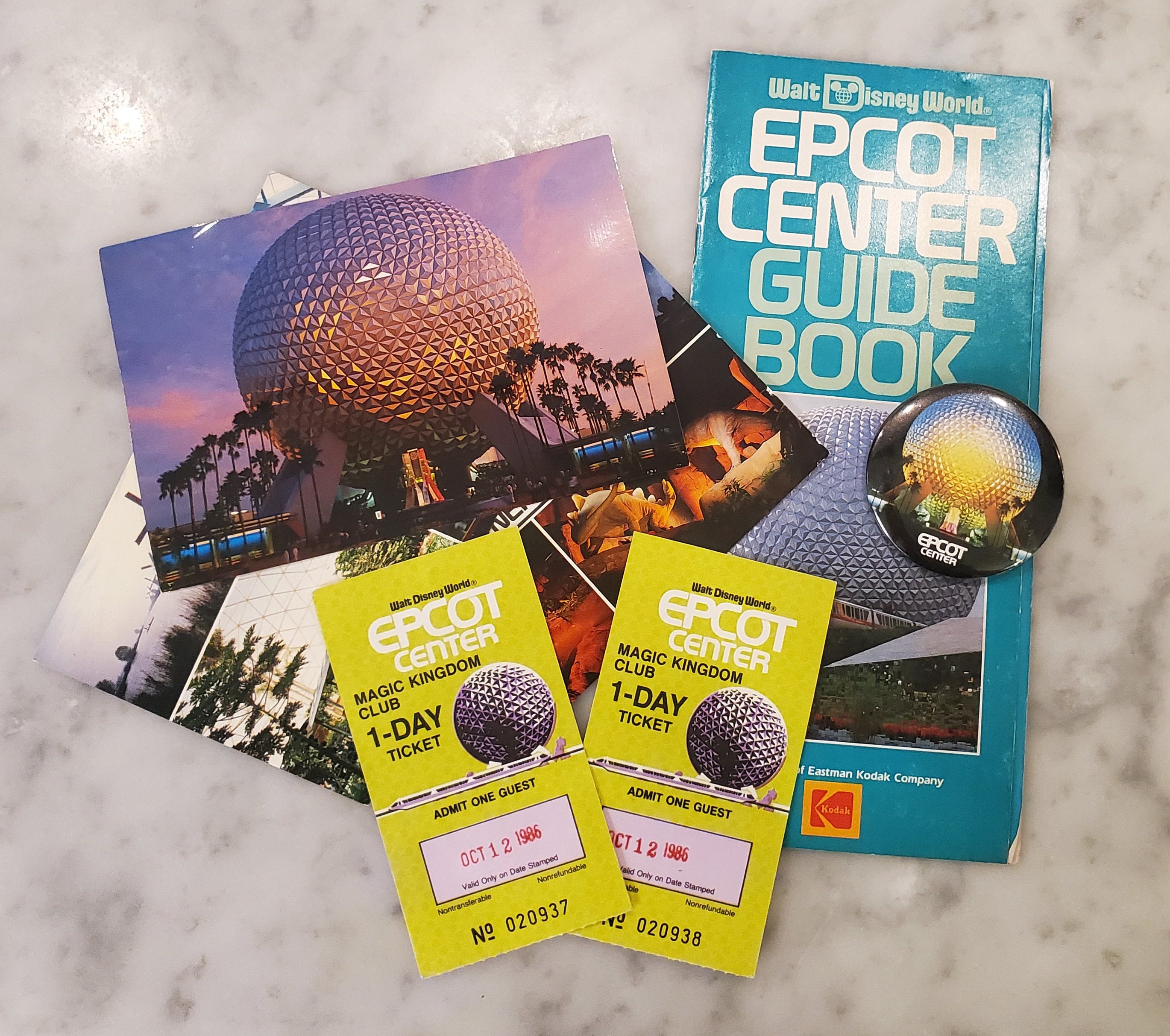 Walt Disney World Epcot Center Collection Tickets Pinback Button Pin ...