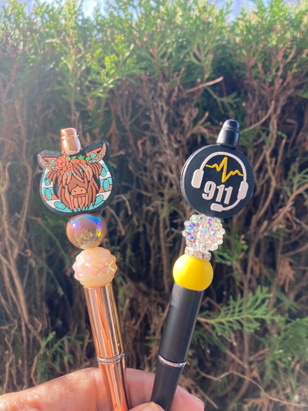 EMS Beaded Pen, 911 Dispatcher, Medic Pen, Dispatcher Pen, Highland Cow ...