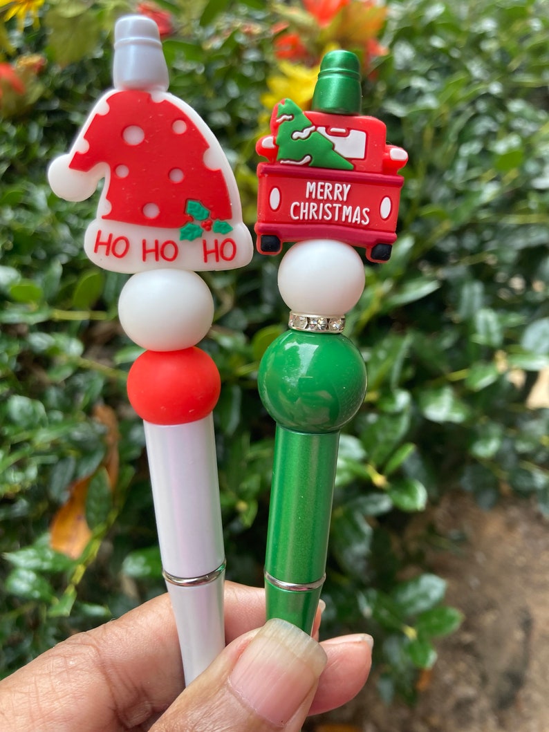 Xmas Beaded Pen, Christmas Beaded Pen, Silicone Beaded Pen, Teacher ...