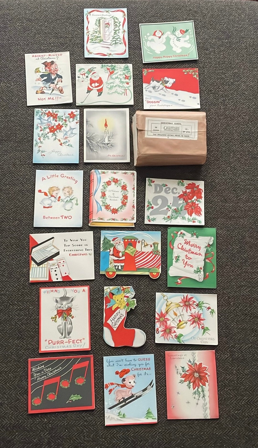 Genuine Vintage 1940s Christmas Cards - Various Designs - Original ...