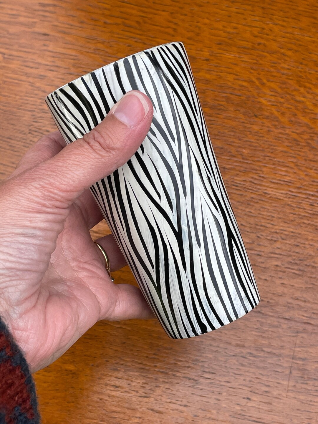 Unusual Horn Tall Beaker Zebra Stripe Design - Etsy