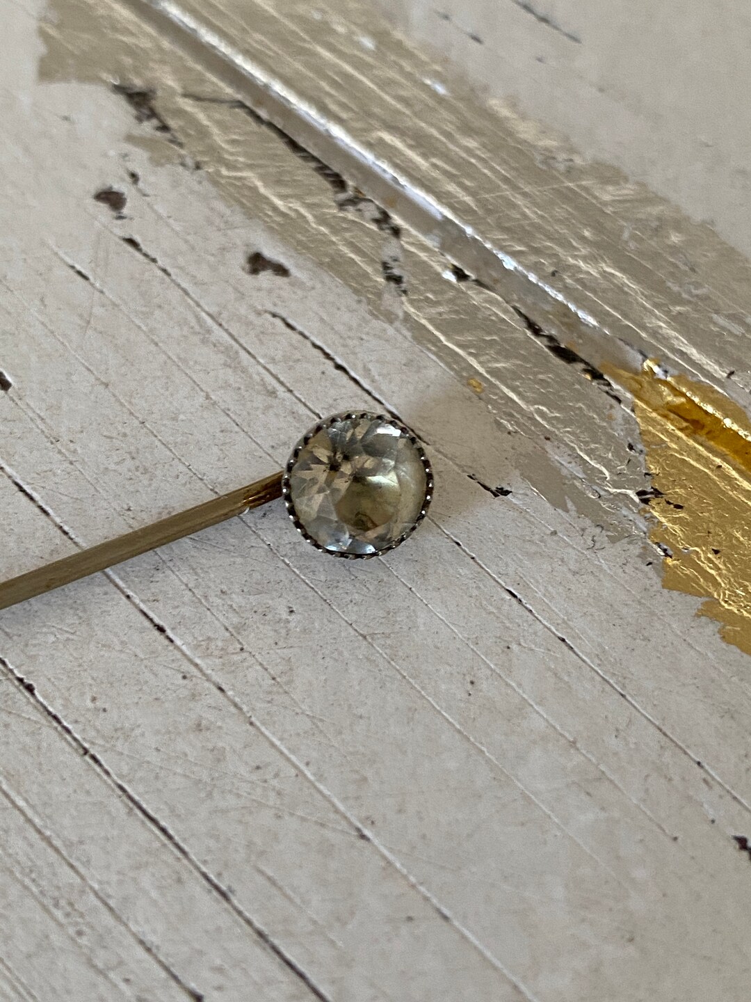 Beautiful Vintage Large Paste Stone Stick Pin Brooch or Hat Pin Antique ...