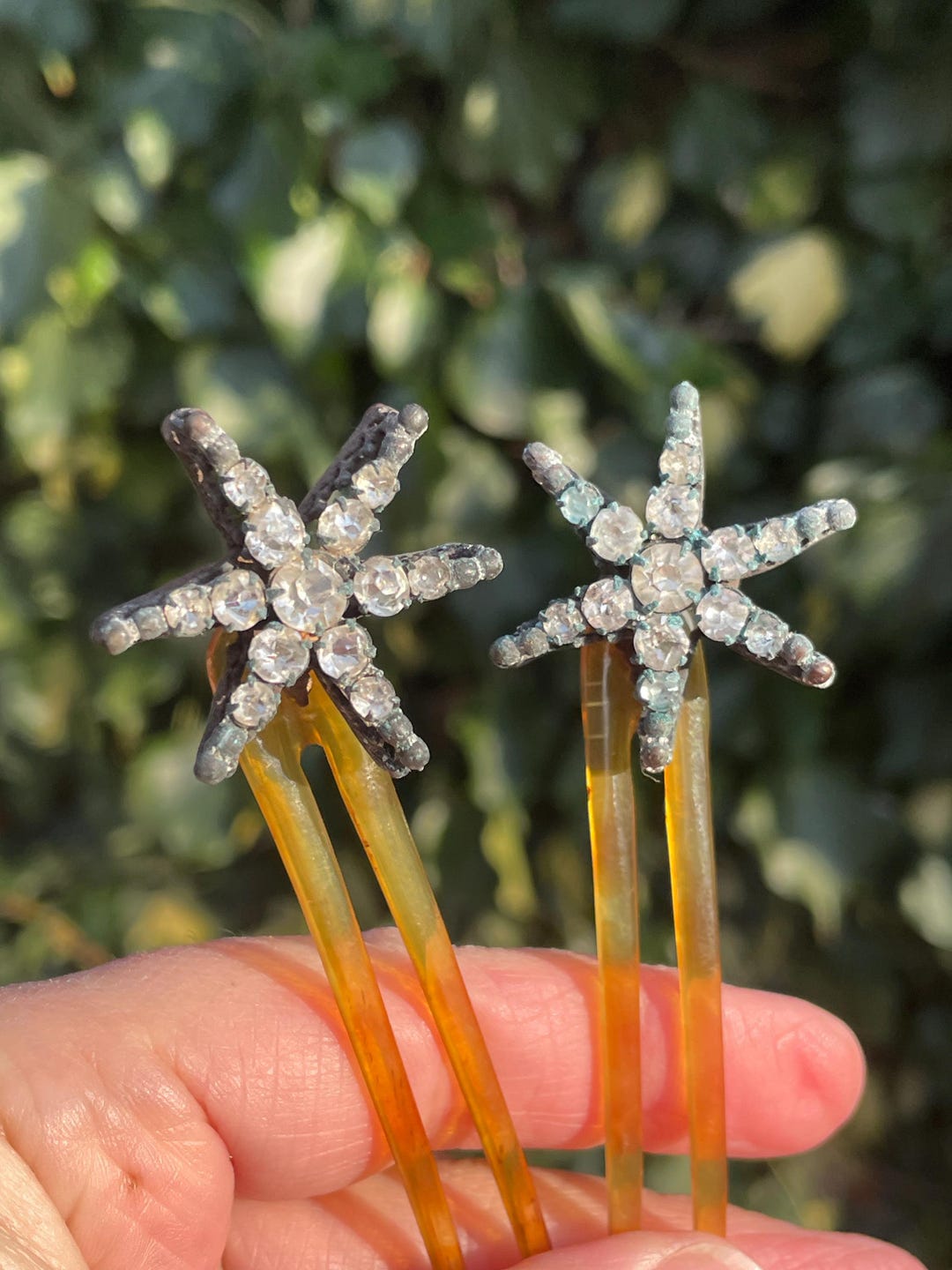Antique Paste Star Hair Pick, Comb or Pin - Pair - AF - Etsy